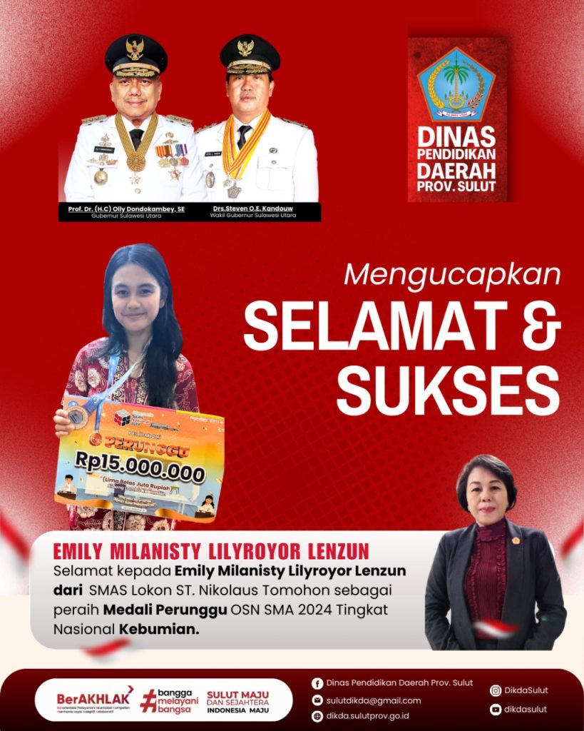 OSN 2024, Emily Sabet Medali Perunggu – SMA Lokon St.Nikolaus Tomohon